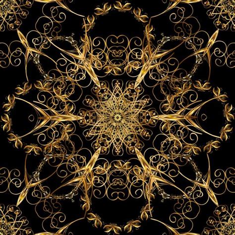 تزئینات شرقی به سبک باروک طلایی کلاسیک سنتی پس زمینه با عناصر طلایی 1644235