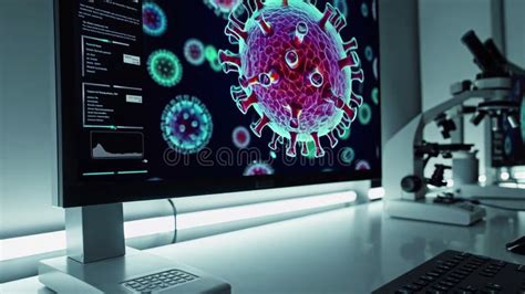 Advanced Microscopy Techniques And Virus Visualization Methods Implemented In A Modern Lab Stock