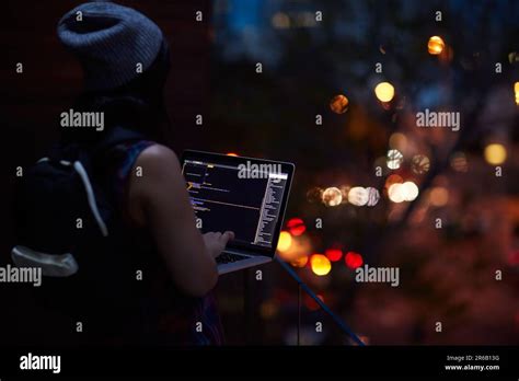 Hacker Phishing And Programming With Person And Laptop For Ransomware Cyber Security And