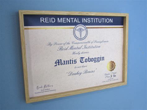 Donkey Brains Certificate From Always Sunny Personalised Do You Have