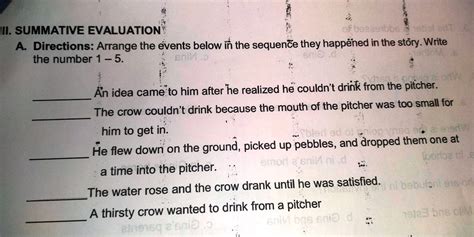 Solved Part 3 Summative Evaluation Direction Arrange The Events Below