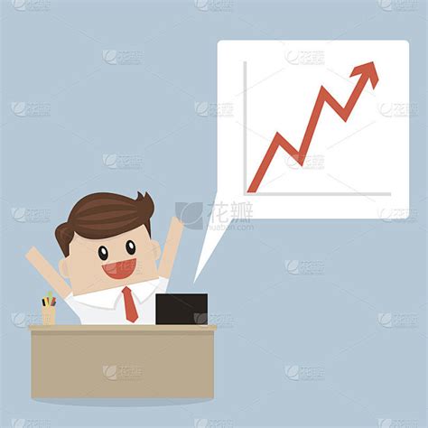 成功的业务增长图表。平面设计。