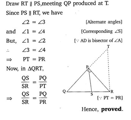In The Given Figure PS Is The Bisector Of QPR Of PQR CBSE Class