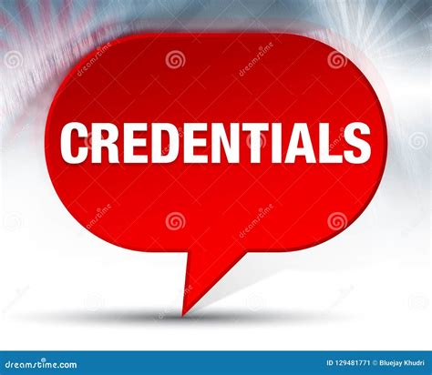 Credentials Red Bubble Background Stock Illustration Illustration Of