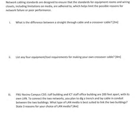 Solved Network Cabling Standards Are Designed To Ensure That
