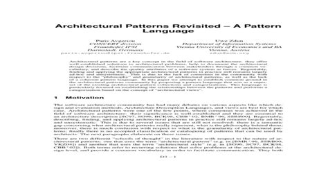 Pdf Architectural Patterns Revisited A Pattern Language Dokumentips