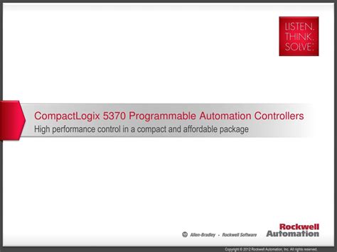 Ppt Compactlogix 5370 Programmable Automation Controllers Powerpoint Presentation Id 1581236