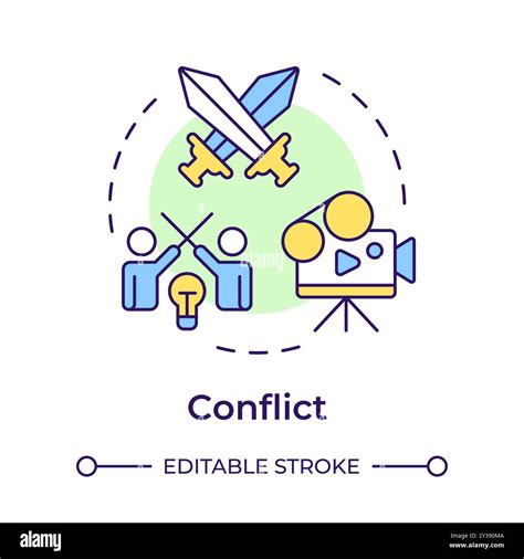 Conflict Multi Color Concept Icon Stock Vector Image And Art Alamy