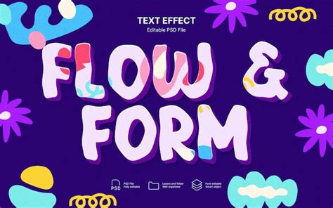Premium Psd Flow And Form Text Effect