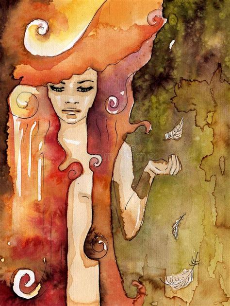 With A Fan Stock Illustration Illustration Of Face 23644608