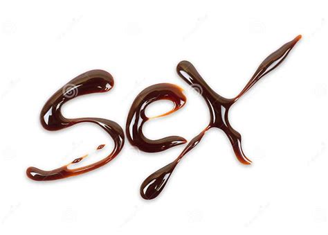 The Word Sex Written By Liquid Chocolate On White Stock Image Image Of Banner Background