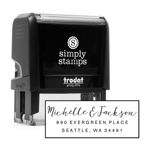 Fully Customizable Script Name Return Address Stamp Simply Stamps