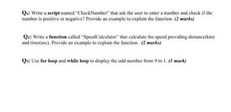 Solved Q1 Write A Script Named Checknumber That Ask The