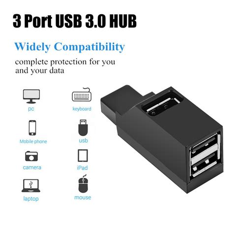 3 Port Usb Hub High Speed Mini Usb 3 0 Hub Usb 2 0 Grandado