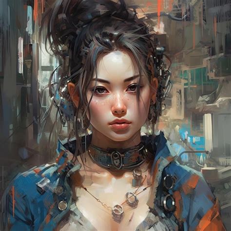 Premium Ai Image Illustration Of A Woman And Abstract Art Ai Generated