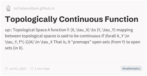Topologically Continuous Function