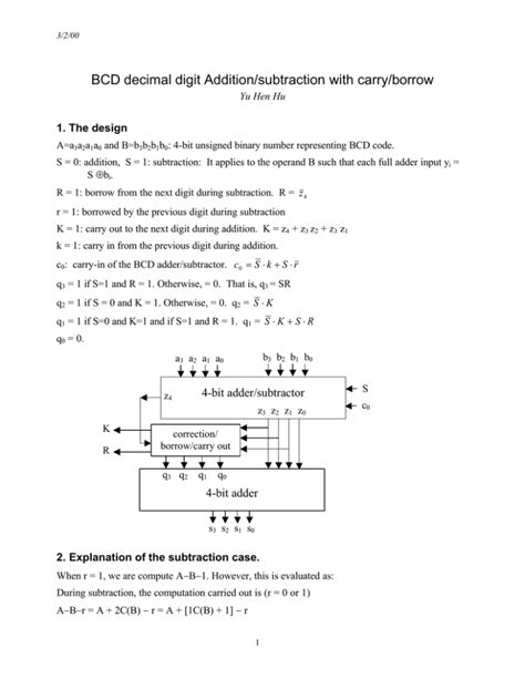 Bcd Addersubtractor Design With Carryborrow