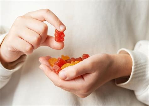 Premium Photo Chewable Gummy Bears Vitamins And Supplements A Girl