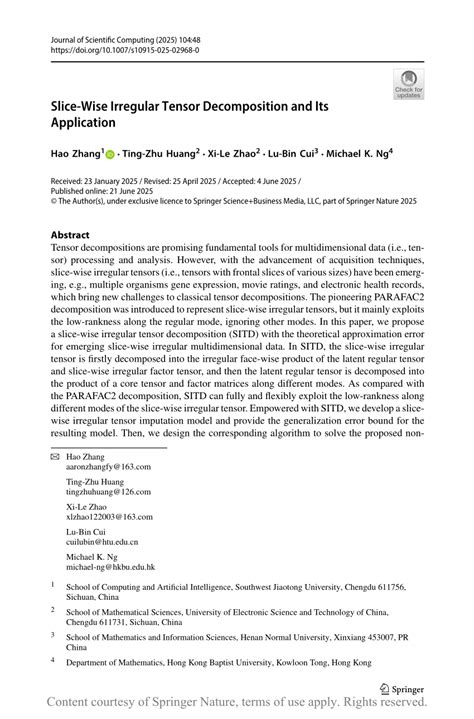 Slice Wise Irregular Tensor Decomposition And Its Application