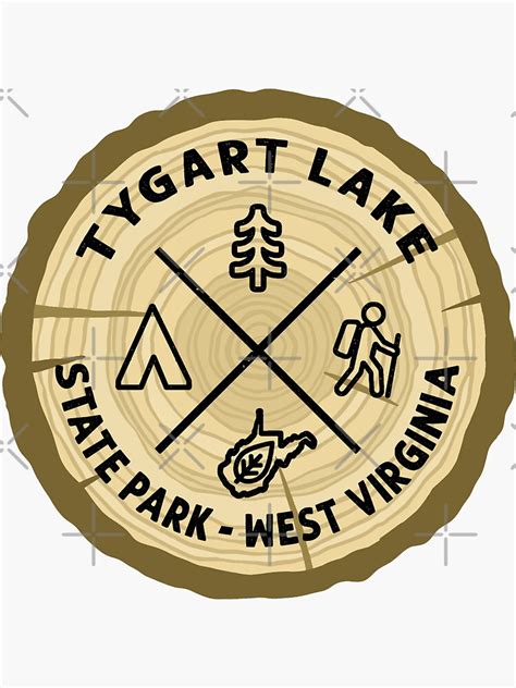 Tygart Lake State Park West Virginia Log Slice Sticker For Sale By