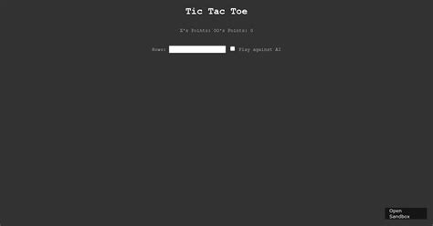 Tic Tac Toe Codesandbox