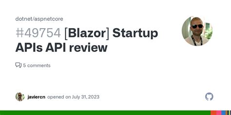 Blazor Startup Apis Api Review · Issue 49754 · Dotnetaspnetcore