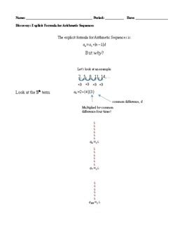 Discovery Explicit Formula For Arithmetic Sequences By MARGARET DENIES