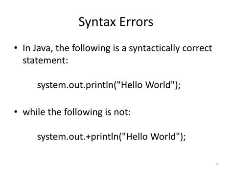 Ppt Parse And Syntax Trees Syntax And Semantic Errors Mini Lecture Powerpoint Presentation Id