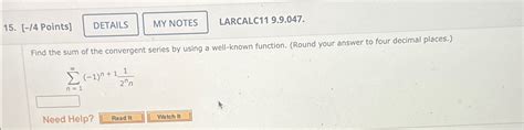 Solved 4 ﻿points ﻿larcalc11 99047find The Sum Of The