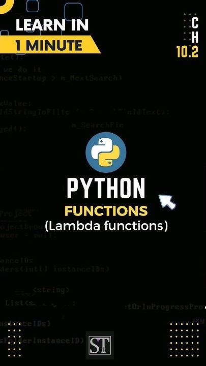 Python Functions Lambda Function In 1 Min Python Codingshorts