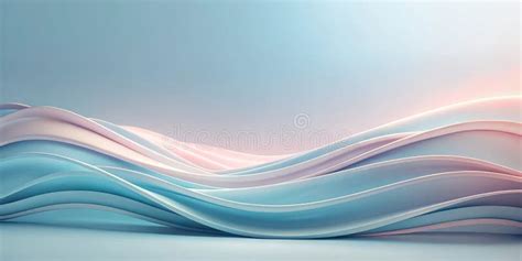 Serene Pastel Waves Abstract Background Of Smooth Flowing Curves In Soft Blue And Pink Hues