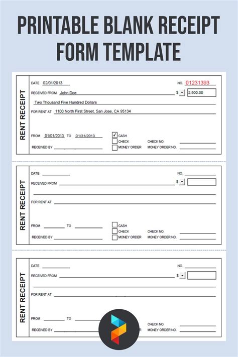 Printable Blank Receipt Form Template Free Receipt Template Receipt