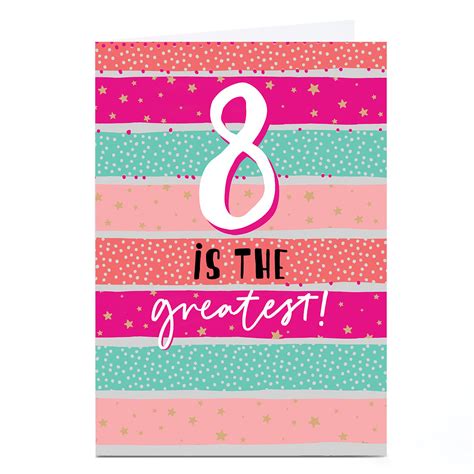 Buy 8th Birthday Card Pink 8 Is The Greatest For Gbp 199 Card