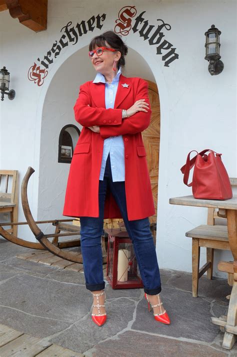 Denim Mit Rotem Mantel Styling Tipps Mit Jeans Martina Berg Lady