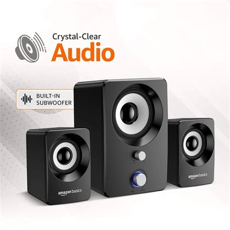 Amazon Basics Multimedia Speaker Usb Powered Wired Desktop Speakers