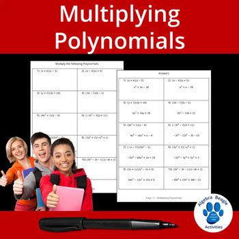 Multiplying Polynomials By Algebra Beagle TPT