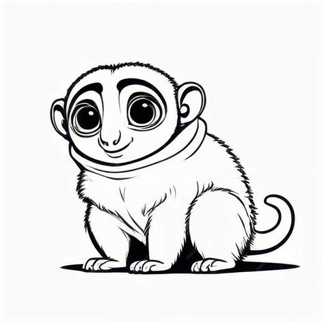 Cuscus Outline Black And White Cute Coloring Book Premium Ai Generated Image