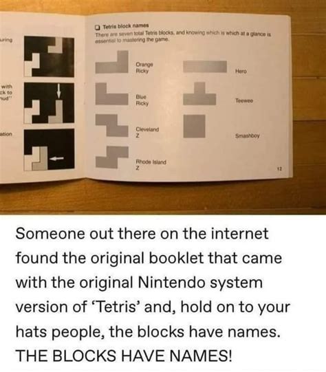 Is This Real Original Nes Tetris Handbook Tetrimino Names R Tetris
