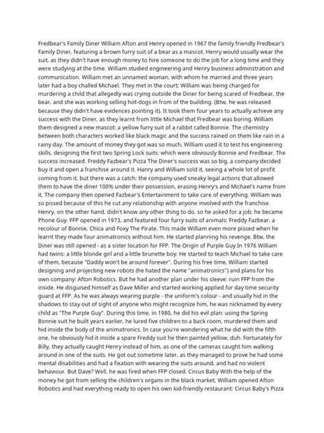 Fnaf Lore Pdf