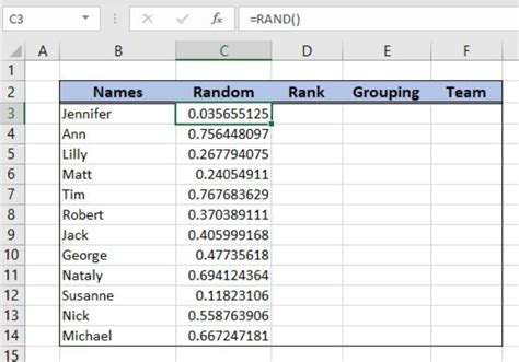 How To Set Up A Random Team Generator In Excel Excelchat