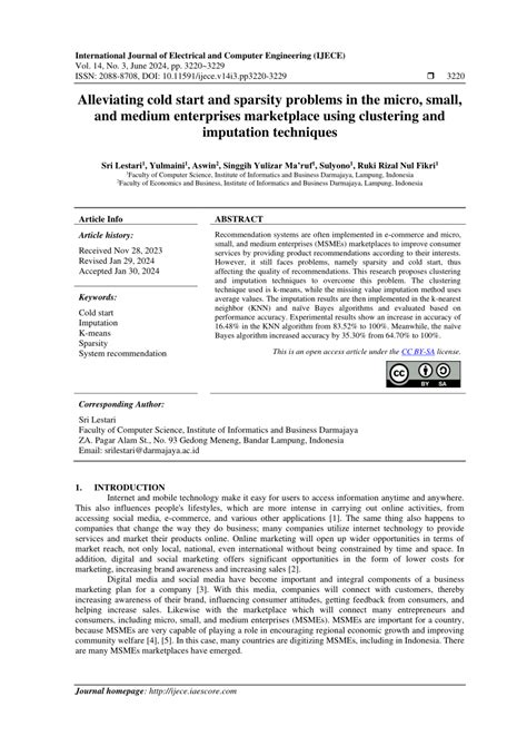 Pdf Alleviating Cold Start And Sparsity Problems In The Micro Small And Medium Enterprises