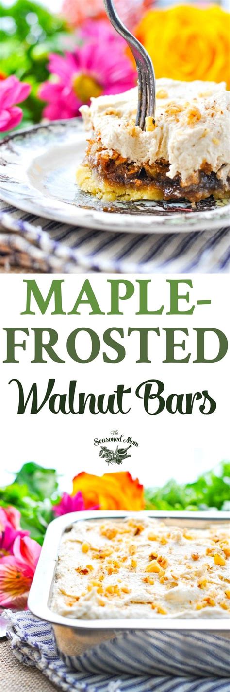 Maple Frosted Walnut Bars The Seasoned Mom Recipe Diy Easy