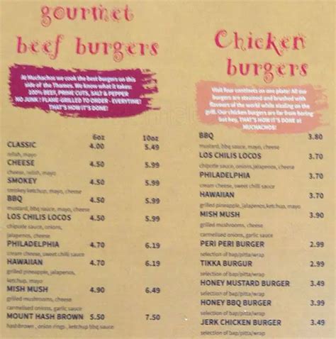 Menu At Muchachos Restaurant Hounslow West Point