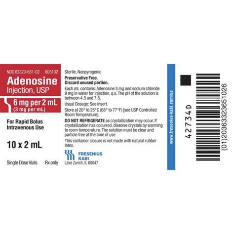 Adenosine Inj 3mg Ml 2ml Pfs Penn Care Inc
