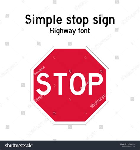 Usa Stop Sign Highway Gothic Font Stock Vector Royalty Free