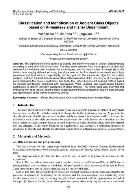 Pdf Classification And Identification Of Ancient Glass Objects Based