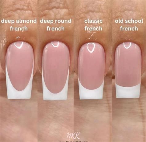Types Of French Tip Shapes Acrylic Nails French Nails Types Of