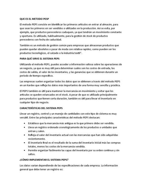 Metodo Pesp Pdf Inventario Informática Metodo Pesp Pdf Inventario Informática