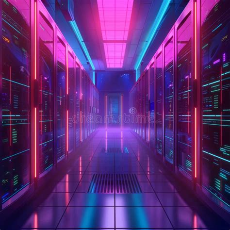 Server Room Data Center Backup Mining Hosting Mainframe Farm And Computer Rack With Storage