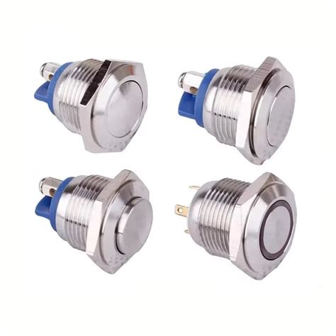 High Quality Screw Type Push Button Reset Switch 16mm Stainless Steel Metal Push Button Switch